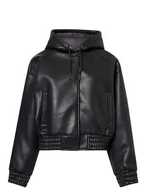 THE FRANKIE SHOP Faux Leather Bomber Jacket - Black