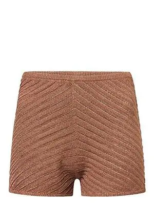 Devon Windsor Metallic Knit Shorts - Truffle