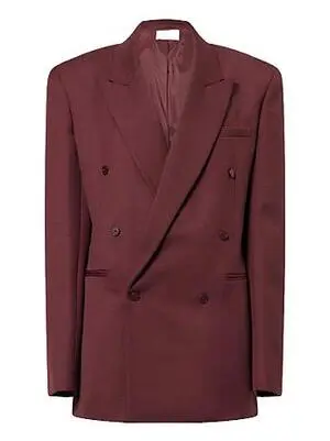 THE FRANKIE SHOP Monterey Structured Wool-blend Blazer - Burgundy