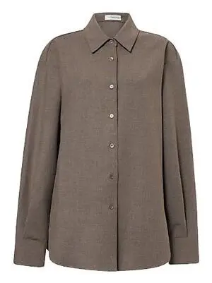 THE FRANKIE SHOP Peri Double-weave Shirt - Taupe Melange