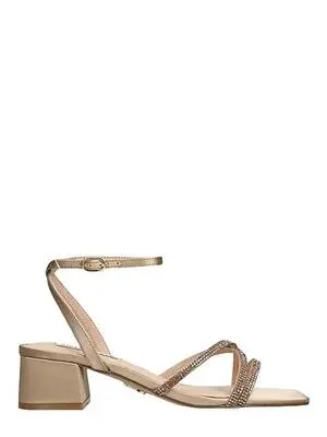 Steve Madden Satin Heeled Sandals - Taupe