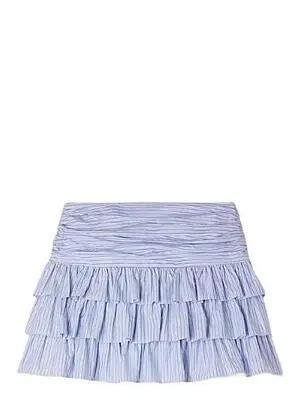 Sandro Striped Cotton Mini Skirt - Bleu / Marine