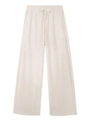 THE WHITE COMPANY Drawstring-waist Wide-leg Cotton Trousers - Lait