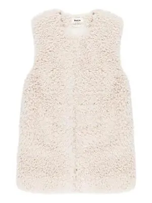 RO&ZO Faux-shearling Longline Gilet - Ivory