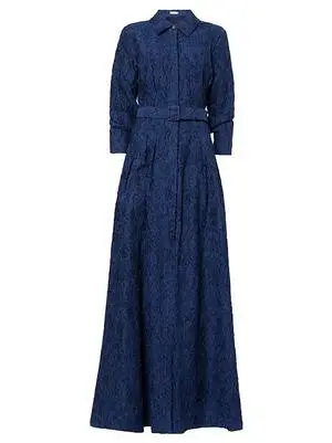 Simkhai Courtney Jacquard Cotton-blend Gown - Midnight
