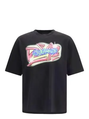 Dsquared2 Loose Fit Graphic T-shirt - Black