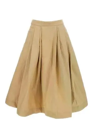 CASEY CASEY Pleated Midi Skirt Neutrals