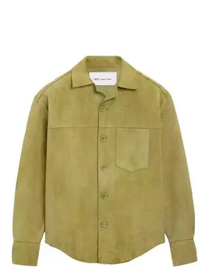 Ami Buttoned Chest-pocket Overshirt - Green