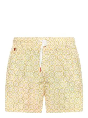 Kiton Floral-print Swim Shorts - Yellow