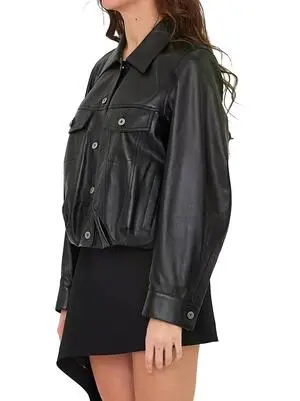 Loewe Cropped Button-up Jacket - Black
