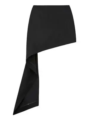 Loewe Asymmetric Draped Mini Skirt - Black