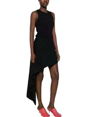 Loewe LOEWE Asymmetric Draped Mini Skirt Black