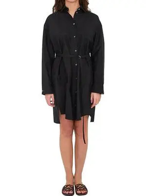 Loewe Belted Mini Shirt Dress - Black