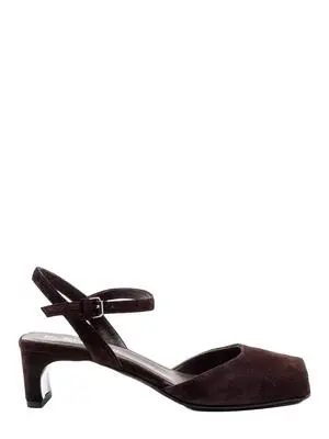 Elena Iachi Ankle-Strap Heeled Sandals Brown