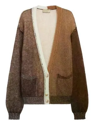 Momoni Color Block Cardigan - Brown