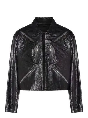 Rick Owens Leather Zip Jacket - Black