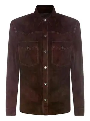 SALVATORE SANTORO Chest-pockets Leather Jacket - Brown