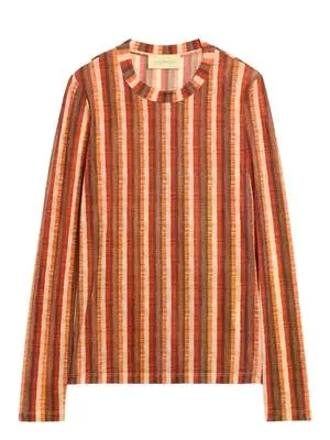 Momoni Waina Striped Long-sleeve Top - Orange
