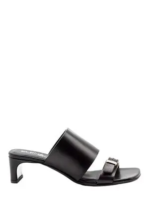 Elena Iachi Buckle Detail Leather Sandals - Black