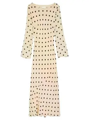 REFORMATION Esra Polka-dot Midi Dress - Neutrals