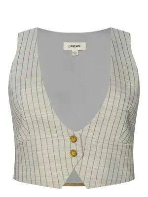 L'Agence Devony Pinstripe Waistcoat - Neutrals
