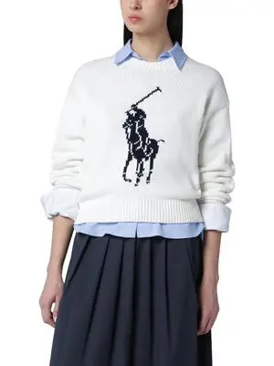 Polo Ralph Lauren Sweater With Logo Intarsia - White