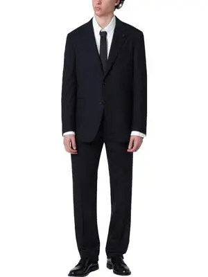 LARDINI Pinstripe Wool Single-breasted Suit - Blue