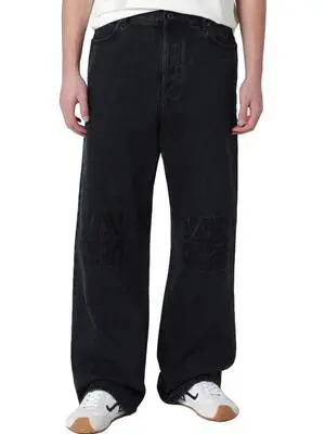 Loewe Wide-leg Anagram Jeans - Black