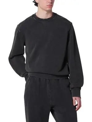 ENTIRE STUDIOS Washed Cotton Crewneck Sweatshirt - Black