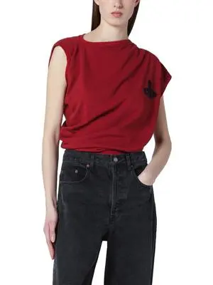VIVIENNE WESTWOOD Asymmetric Sweater With Orb Logo - Red