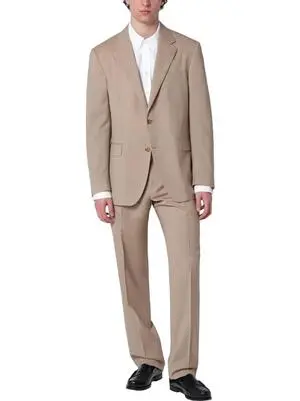 LARDINI Beige Single-breasted Linen Suit Beige