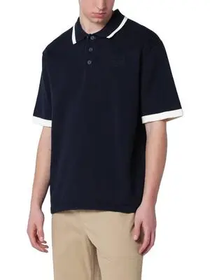 Maison Kitsuné Navy Comfort-fit Cotton Polo Shirt - Blue