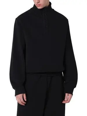 ENTIRE STUDIOS Cotton Buttoned Sweater - Black