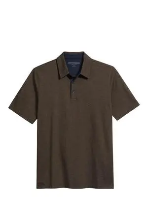 Johnston & Murphy Fine Stripe Polo - Brown/navy