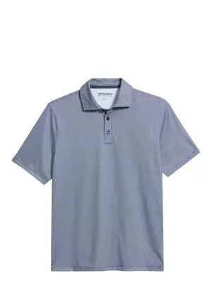 Johnston & Murphy Xc+™ Ace Micropattern Performance Golf Polo - Navy/white Gingham