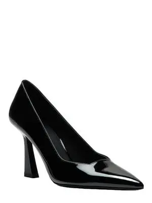 STUART WEITZMAN Vinnie 85 Patent Leather Pointed Toe Pump - Black