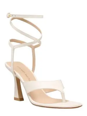 STUART WEITZMAN Vinnie 85 Wrap Sandal - Cream