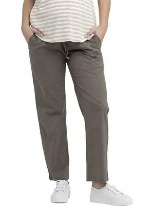 RIPE MATERNITY Wide Leg Cotton Maternity Pants - Moss
