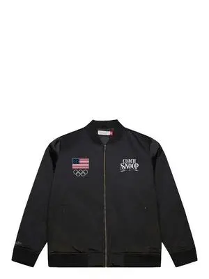 Mitchell & Ness Team Usa Coach Snoop Satin Bomber Jacket - Black