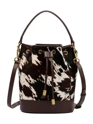 MARC NOLAN Nora Leather Bucket Bag Dark Horse