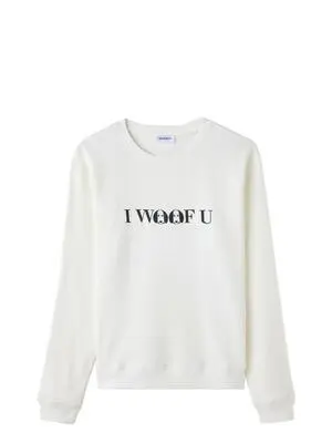 MOSHIQA I Woof U Print Sweatshirt - White