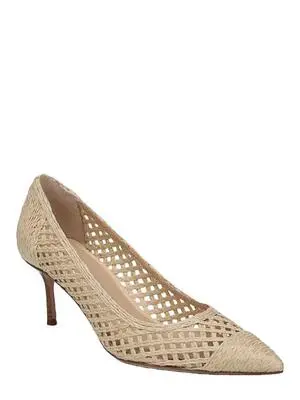 Veronica Beard Rita Raffia Pointed Toe Pump - Natural