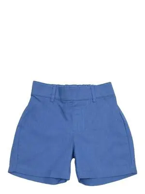 CUCLIE Linen Flat Front Shorts - Blue