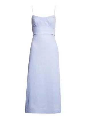 Zimmermann Kindred Spirit Luna Linen Midi Dress - Sky