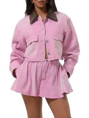 AFRM Tanner Crop Utility Jacket - Soft Pink Wash