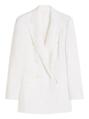 Max Mara Cotton Crepe Canvas Blazer - Optical White
