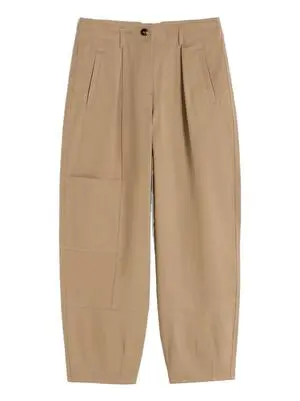 Max Mara Cotton Bull Denim Cargo Trousers - Sand