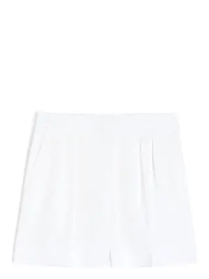 Max Mara Stretch Cotton Satin High-waisted Shorts - Silk