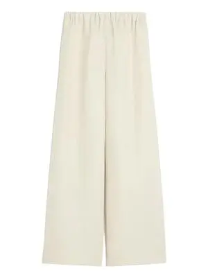 Max Mara Linen And Silk Wide-leg Trousers - Beige