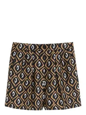 Max Mara Printed Silk Shorts - Black